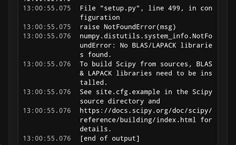 Build Fails After Installing Scipy Troubleshooting And Help Koyeb