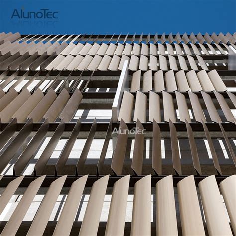 Alunotec Decorative Vertical Aluminium Aerofoil Sun Louvre Outdoor