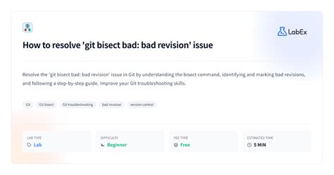 How To Resolve Git Bisect Bad Bad Revision Issue Labex