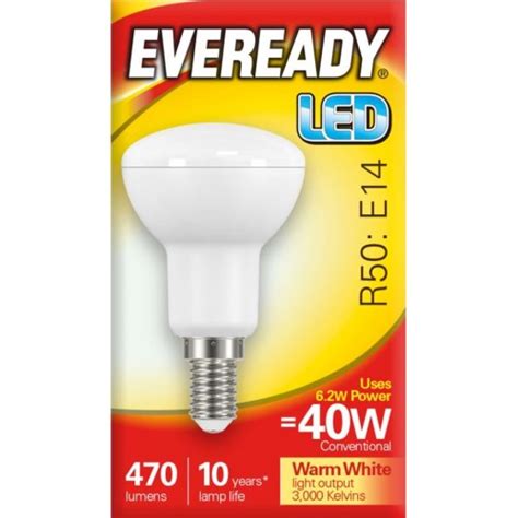 W W Led R Small Edisons Screw Reflector Light Bulb In Warm White