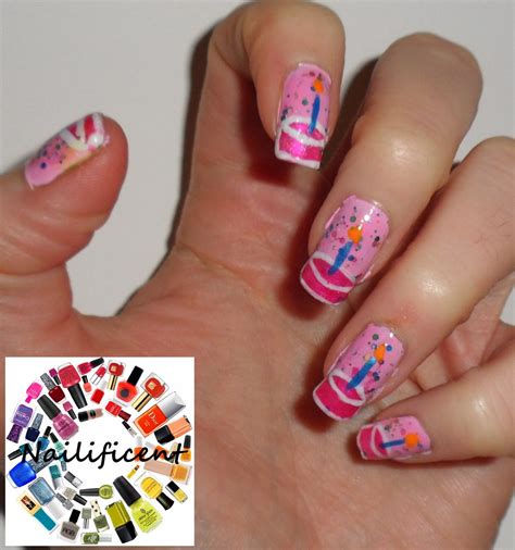 Nailificent Birthday Cake Nail Art