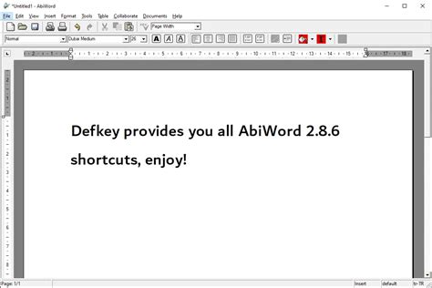 Abiword Keyboard Shortcuts ‒ Defkey
