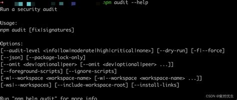 Node js代码漏洞扫描工具介绍npm audit npm audit fix CSDN博客