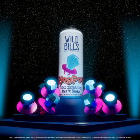 Blue Raspberry Ring Pop Premium Cane Sugar Soda Pop Fruity Flavor