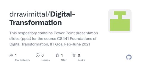 Github Drravimittaldigital Transformation This Respository Contains