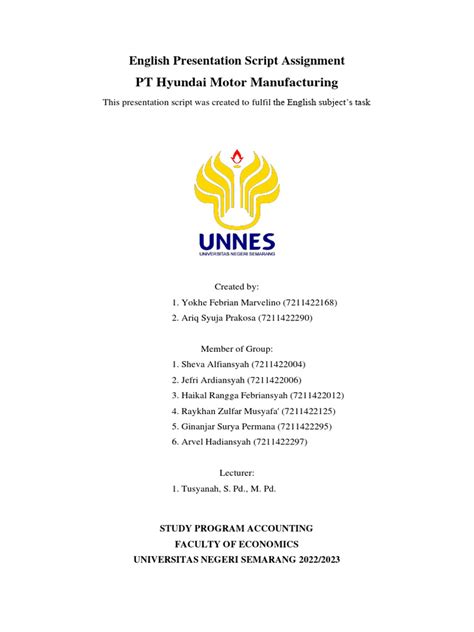 English Presentation Script Assignment Pdf Motor Vehicle