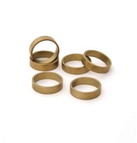 Raw Brass Flat Ring Blanks 4 8mm Wide Size 9 Pkg Of 6 Be Etsy