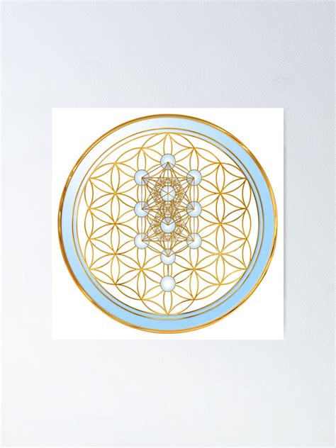 Tree Of Life Inside A Flower Of Life With A Metatron Cube Sacred Geometry Synergy Poster For