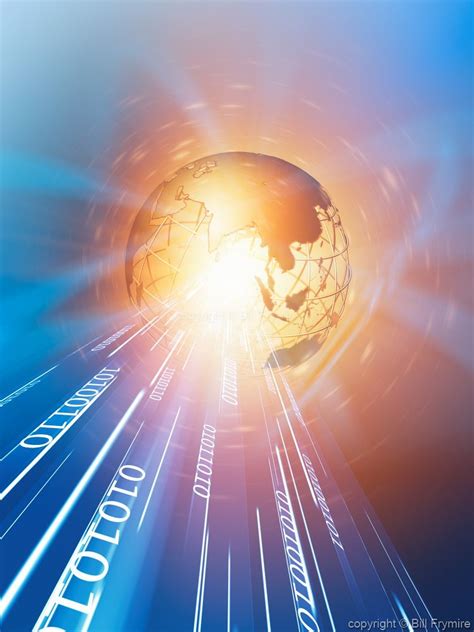 Wire Frame Globe And Binary