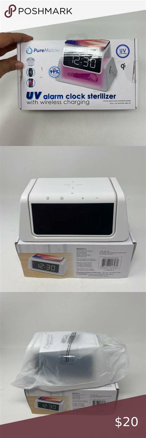 Pure Mobile UV Alarm Sterilizer With Wireless Charger Wireless Charger Wireless Alarm