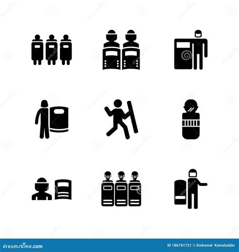Icono De La Policía Antidisturbios O Logotipo Símbolo De Signo Aislado