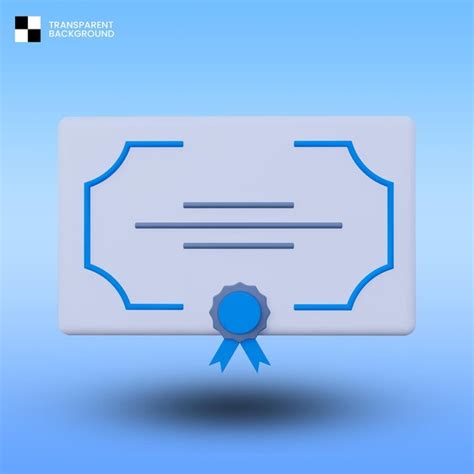 Certificado Icono 3d Aislado Archivo Psd Premium