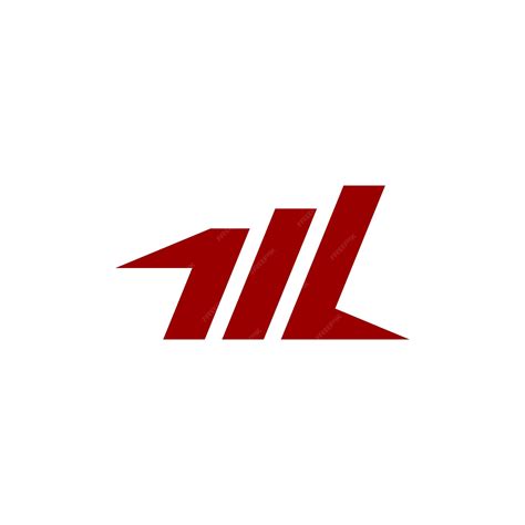 Una Letra L Roja Con Un Fondo Blanco Vector Premium