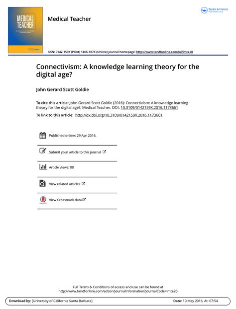 Conectivism Knowledge Learning Theory For The 31090142159x To Link