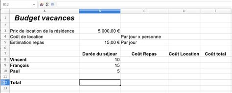 Ouvrir le fichier exo4 ods Parcours guidé LibreOffice Calc