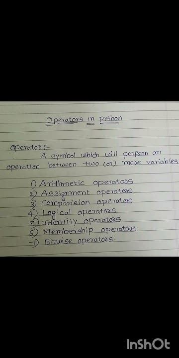 Operators In Pythonprogramming Python Coding Interview Youtube