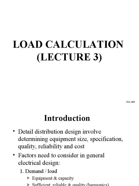 Load Calculation Lecture 3 Pdf Manufactured Goods Electricity