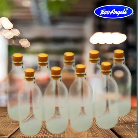 Jual Botol Asi Kaca 500 Ml Tutup Kayu Botol Souvemir Vas Botol