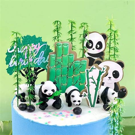 Ensemble de décoration de gâteau à motif mignon de panda décorations