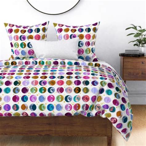 Offset Moon Phases Large Scale Fabric Spoonflower