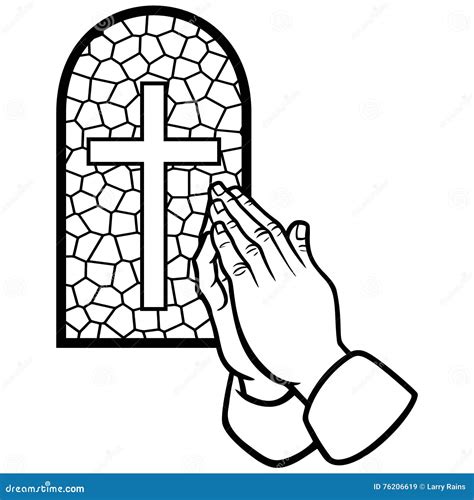Church Prayer Illustration Stock Vector Illustration Of Stained 76206619