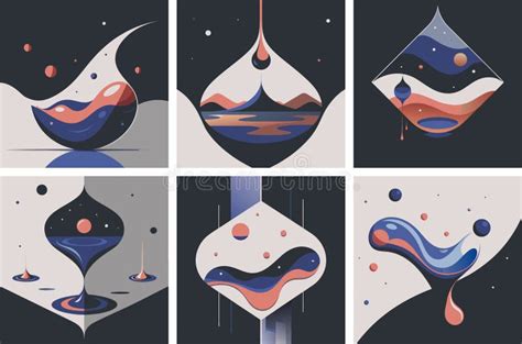 Colorful Abstract Fluid Elements Forming Amoeba Blob Shape In Modern