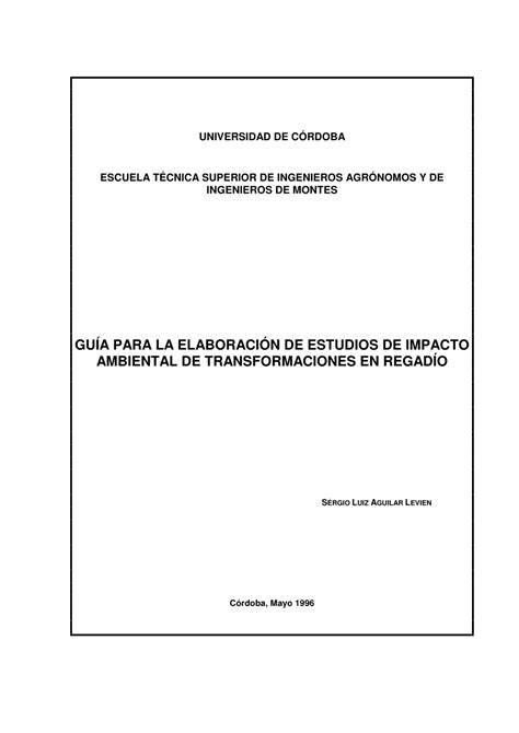 Pdf GuÍa Para La ElaboraciÓn De Estudios De Impacto Ambiental De