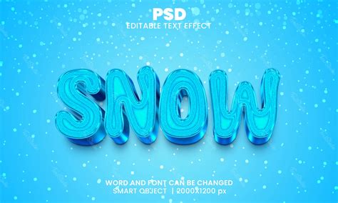 Snow 3d Text Effect Free Photoshop Psd File