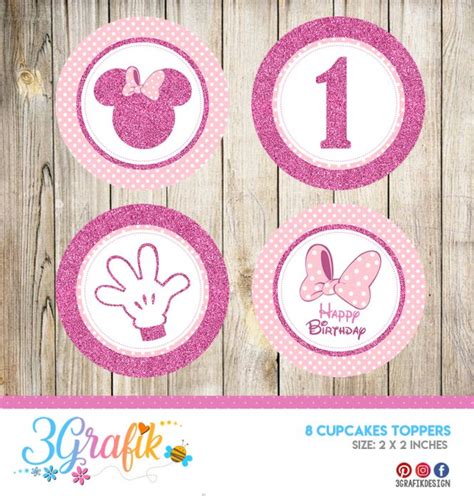 Minnie Mouse Cupcakes Topper Printable 3grafik
