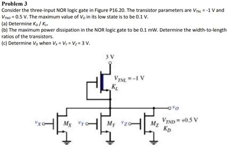 solved problem 3 consider the three input nor logic gate in