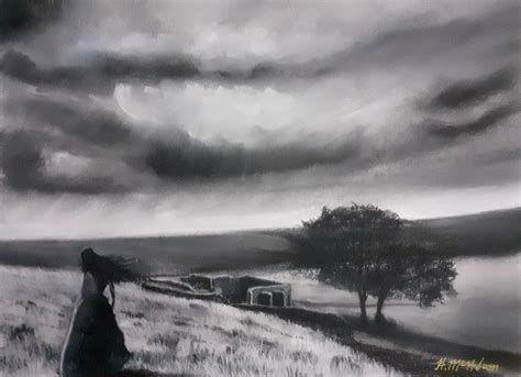 Wuthering Heights Wet Charcoal And Pastel Art By Me R Yorkshire