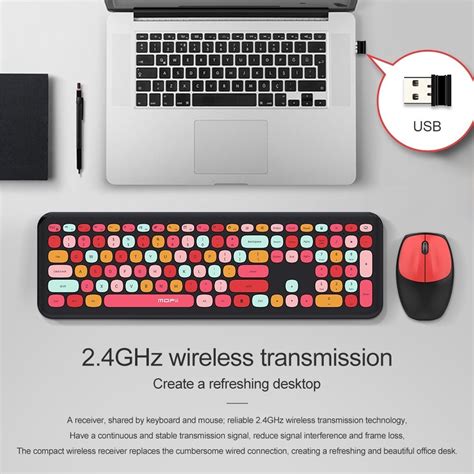 Mofii 666 2 4g Wireless Keyboard Mouse Set Combo Mixed Color Set For Pc Notebook Office Laptop