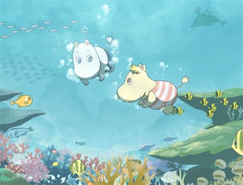 Moomin And Snork Maiden Swimming Cute Wallpaper Backgrounds Cute