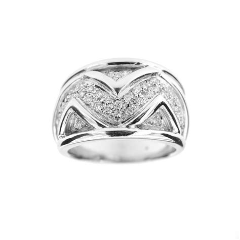 Statement Ring 18 Kt White Gold Diamond Natural Auction Online