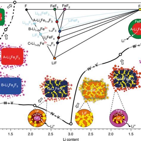 Reaction Pathways Of Fef 3 Fef 2 Cathode The Reference Phases In The