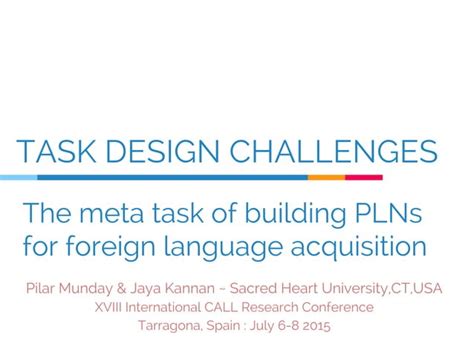 The Meta Task Of Building Plns For Foreign Language Acquisition Ppt