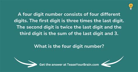 the four digit number tease your brain