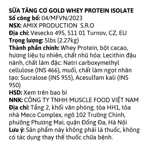 Amix Gold Isolate Whey Protein 5lbs 76 Servings Tăng Cơ Tối Ưu