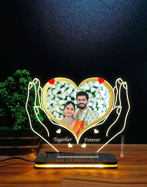 Couple Photo Led 3d Illusion Lamp Valentines Day Special T