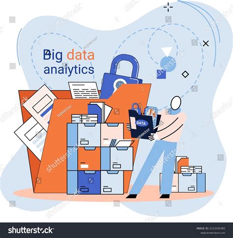 Big Data Analytics Process Analyzing Large เวกเตอร์สต็อก ปลอดค่า