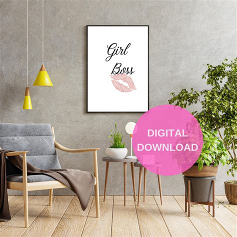 Girl Boss Wall Decor Girl Boss Printable Wall Art Boss Lady Printable