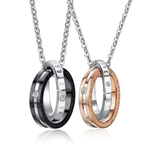 Couple Necklaces And Pendants 316l Stainless Steel Eternal Love Lettering