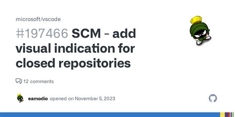 Scm Add Visual Indication For Closed Repositories · Issue 197466 · Microsoftvscode · Github
