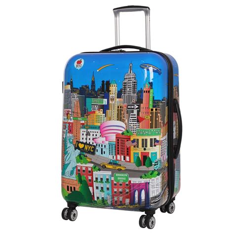 Sovereign Suitcase 69cm New York Printed Luggage Bandm