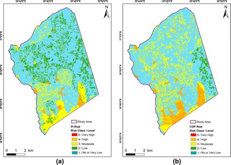 Risk Intensity Maps Obtained For The Psa Using A Pi And B Cop Intrinsic Download Scientific