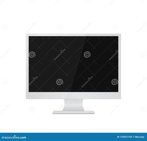 Computer Monitor Mockup Isolated On White Stock Vector Illustration Of Empty Device 124557760