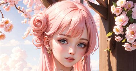 Pixiv今日のお題 Girl Embracing Pink Blossoms Ultiminのイラスト Pixiv
