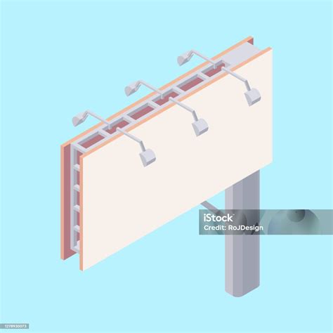 야외 광고를위한 빈 캔버스와 Isometric 광고판 3차원 형태에 대한 스톡 벡터 아트 및 기타 이미지 3차원 형태
