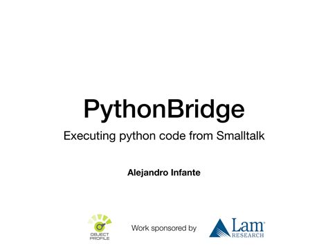 Pythonbridge Executing Python Code From Smalltalk Pdf