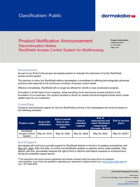Rezshield 79 Lock Eol Notification Phase Ii Pdf Access Control